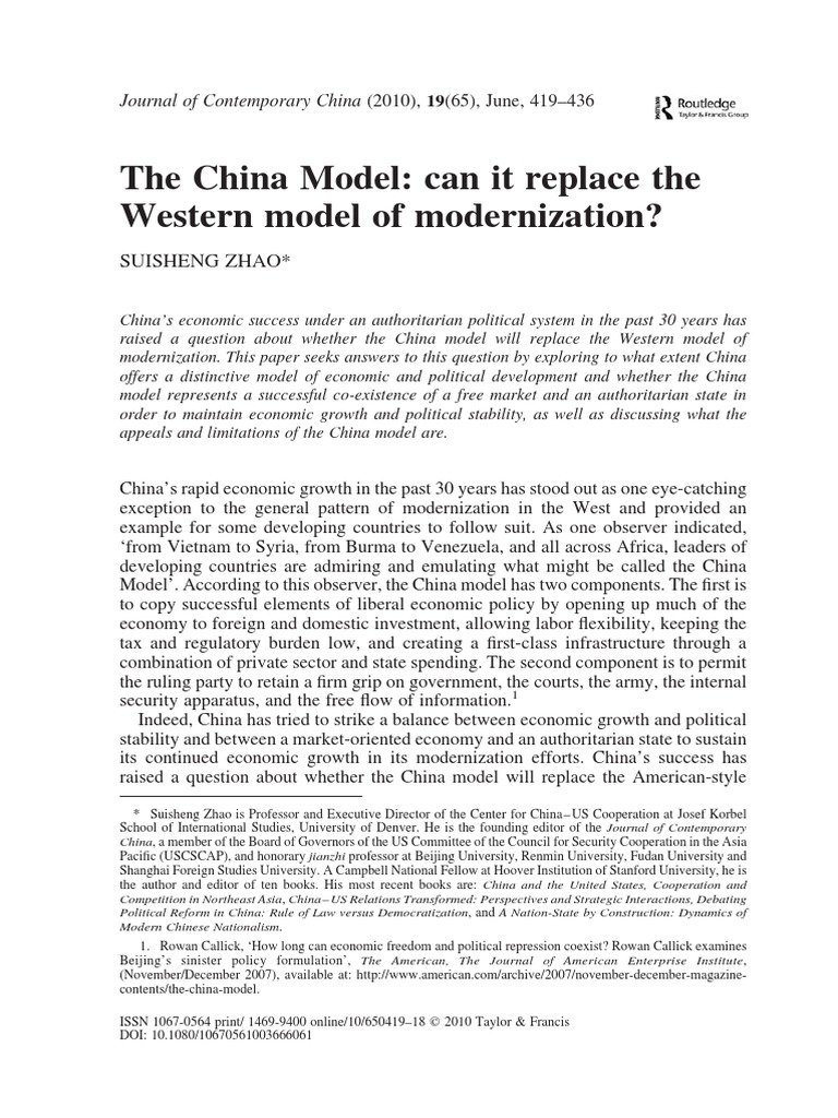 The China Model PDF | Download Free PDF | Washington Consensus ...