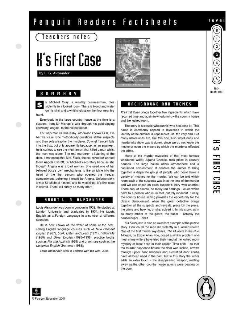 K's First Case. Factsheets PDF | PDF | Crime Thriller | Mystery