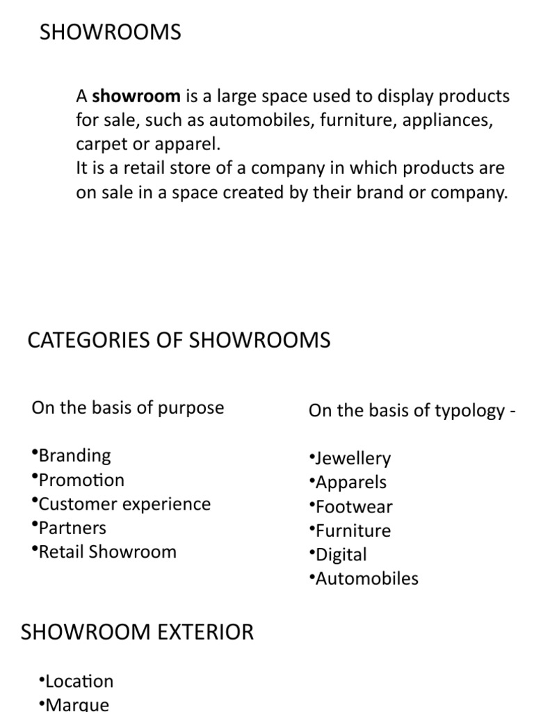 Showroom Design and Layout Essentials | PDF