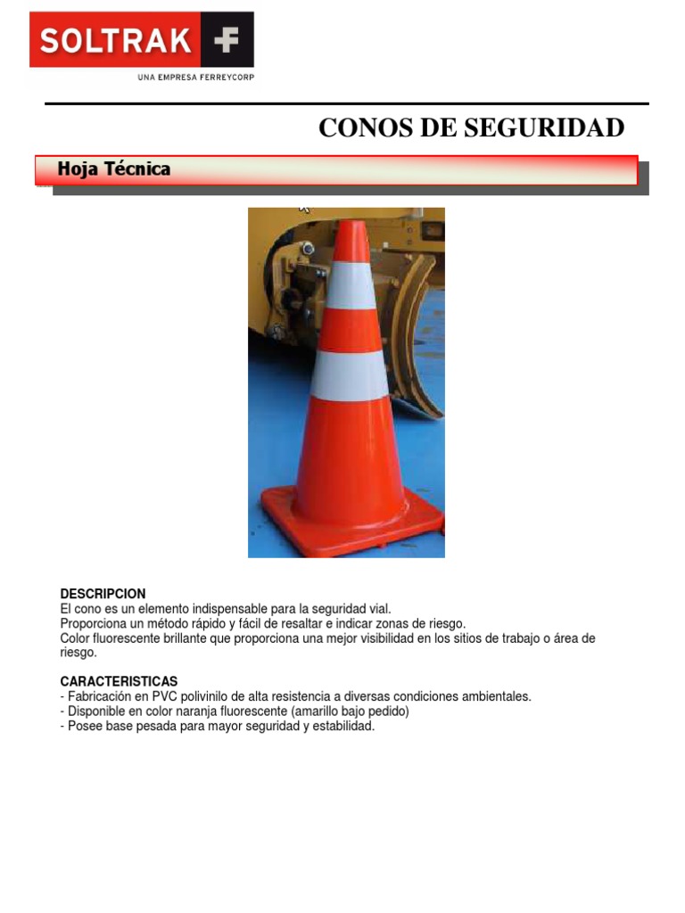 Ficha Tecnica - Cono de PVC PDF | PDF