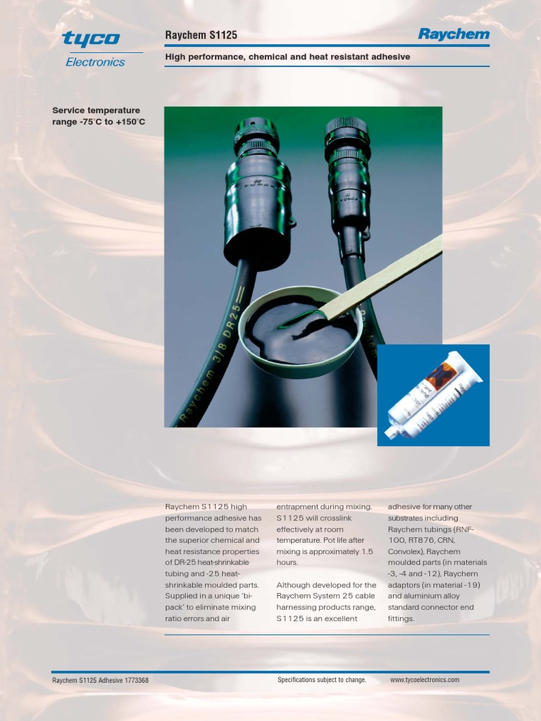 Raychem S1125: High Performance, Chemical and Heat Resistant Adhesive ...