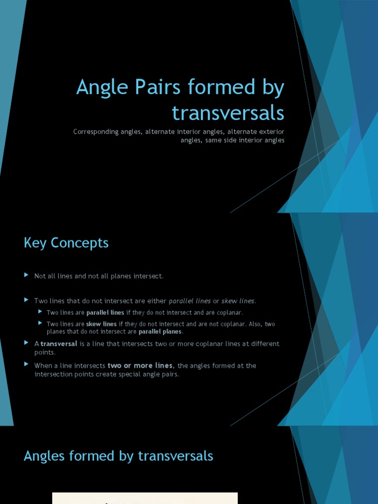 Angle Pairs Formed by Transversals | PDF