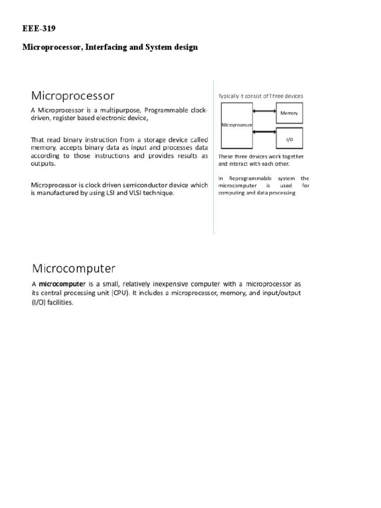 EEE-319 Microprocessor, Interfacing and System Design | PDF | Games & Activities | Computers