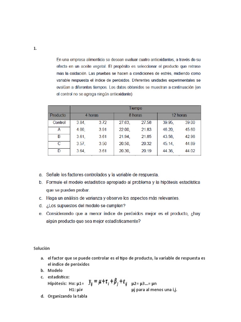 Taller Estadistica III | PDF | Análisis de variación | Inferencia estadística
