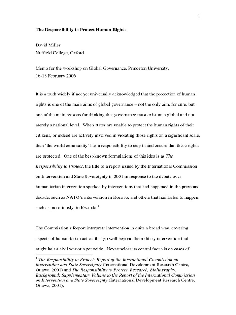 The Responsibility To Protect Human Rights | PDF | Responsibility To ...