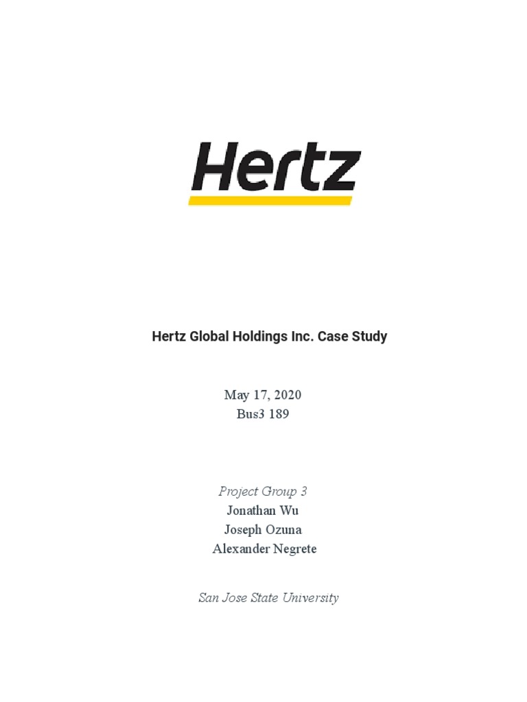 Hertz Case Study Pdf Pricing Car Rental