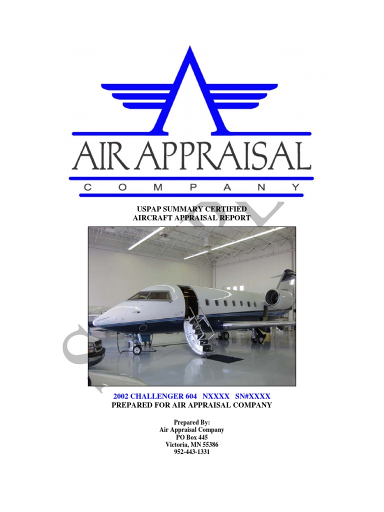 2002 Challenger 604 Aircraft Appraisal | PDF | Real Estate Appraisal ...