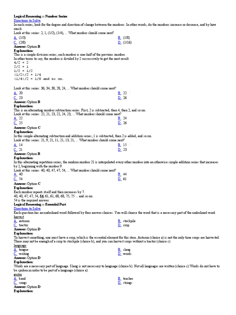 Logical Reasoning | PDF | Word | Reason