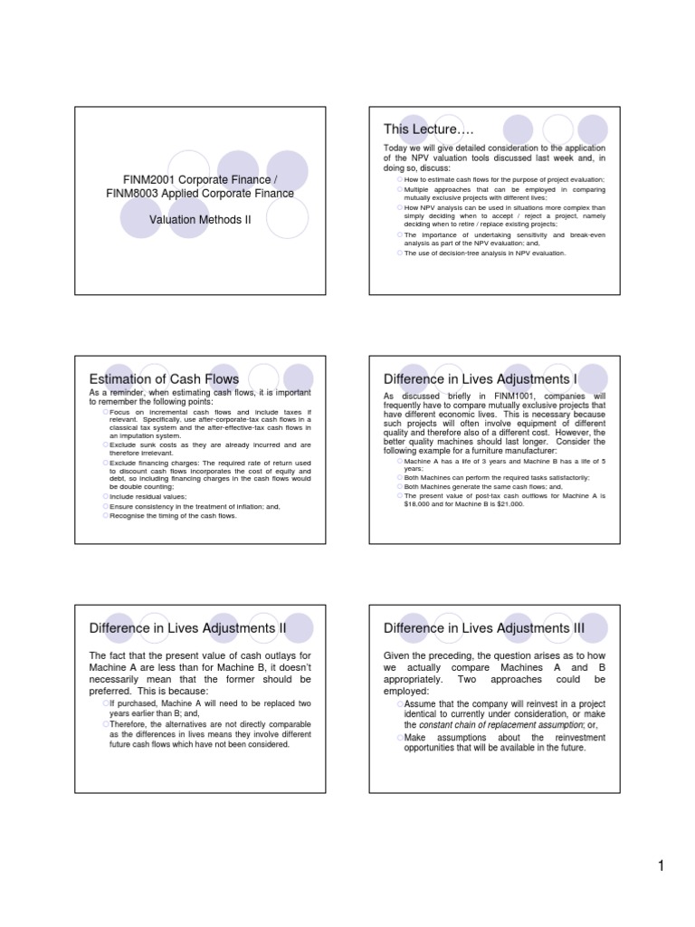 Lecture 4 Valuation Methods II | PDF | Net Present Value | Financial ...
