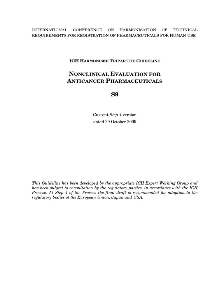 S9 Guideline | PDF | Clinical Trial | Toxicology