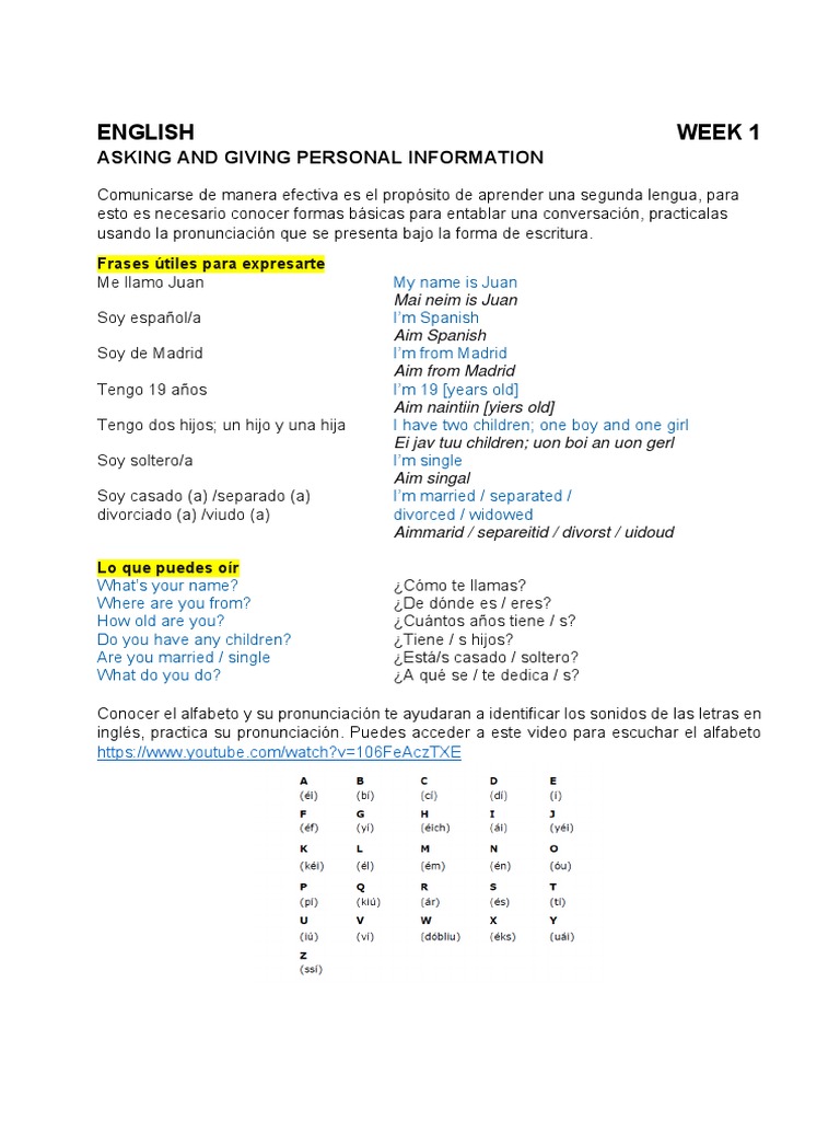 Asking and Giving Personal Information: A Lesson on Communicating Basic ...