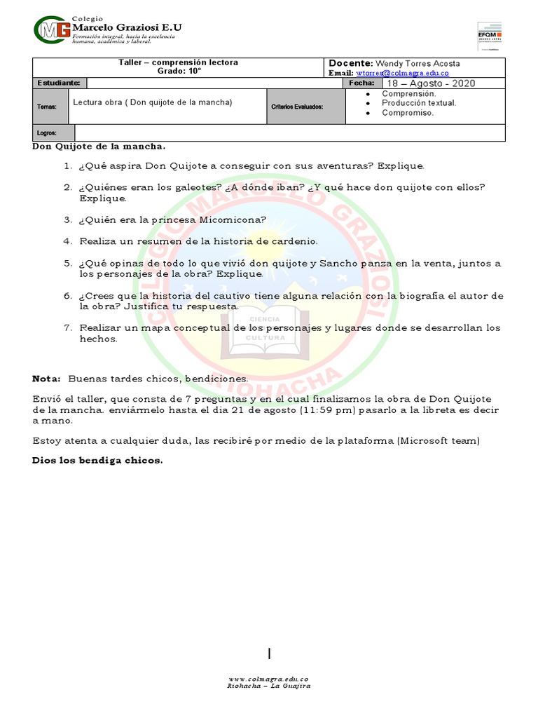 Lectura Decimo Grado. | PDF