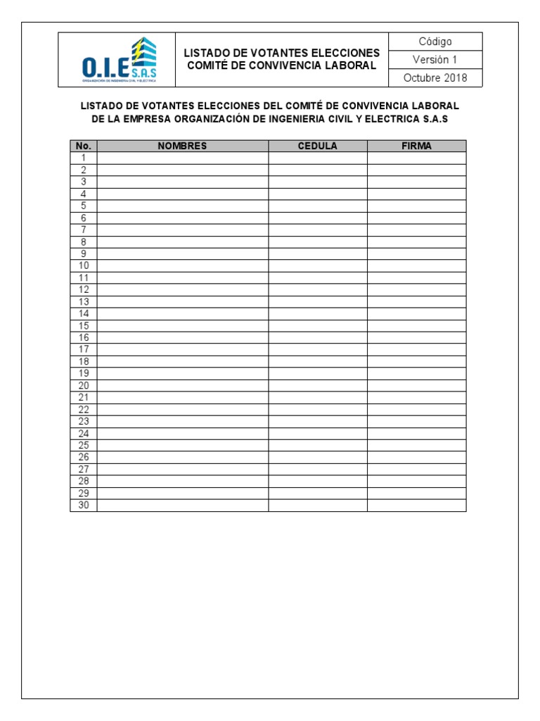 Listado Votantes Elecciones C.C.L. | PDF