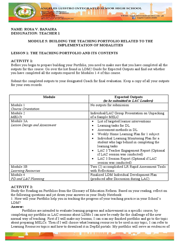 Building a Teaching Portfolio Guide | PDF | Rubric (Academic) | Learning