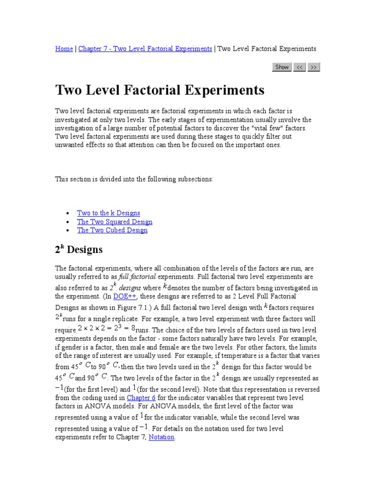Two Level Factorial Experiments: 2 Designs | PDF | Matrix (Mathematics) | Teaching Mathematics