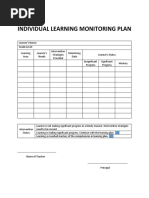 L3A4 - Individual Learning Monitoring Plan Template | PDF