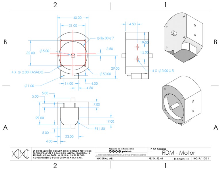 Dibujo Técnico de Culata RDM Motor | PDF
