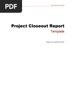 Sample Project Close-Out Report | PDF | Business