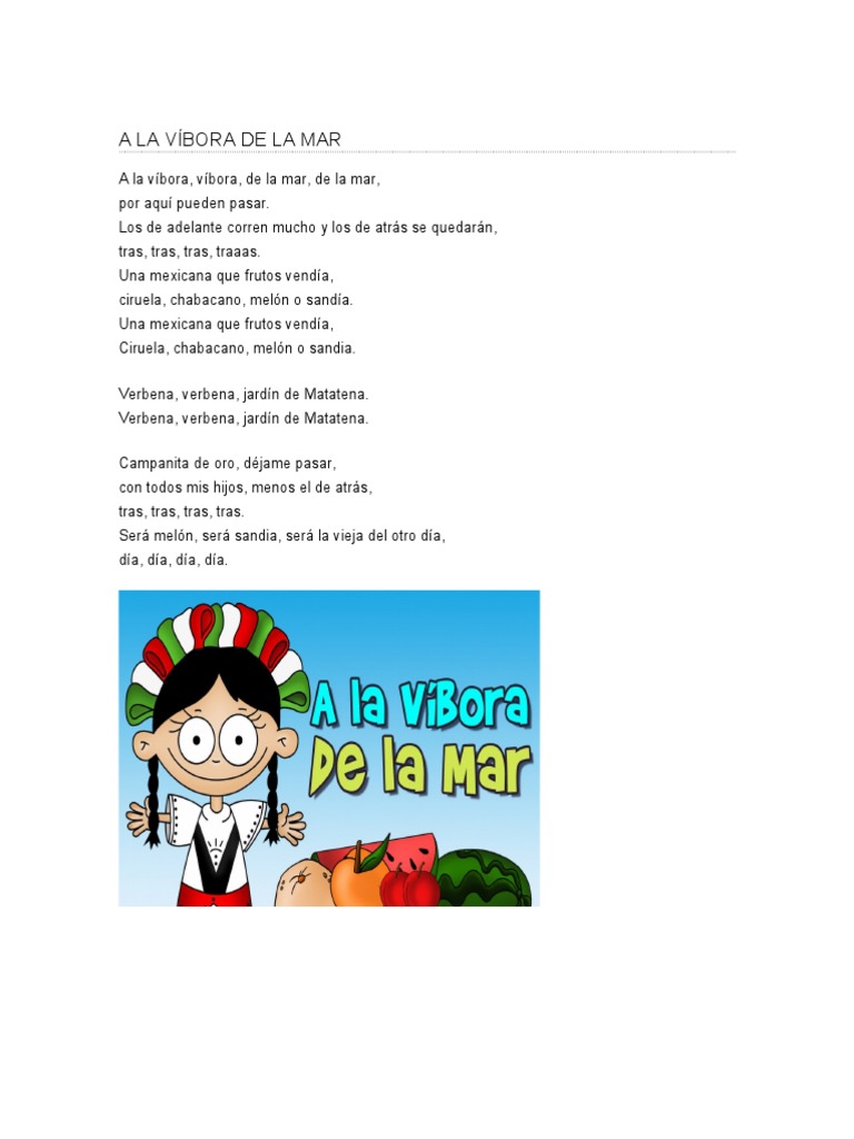 Letra de "La Víbora de la Mar" | PDF