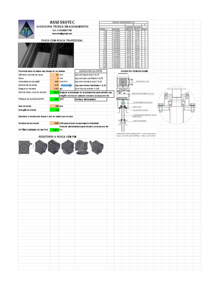 Fusos Com Rosca Trapezoidal | PDF