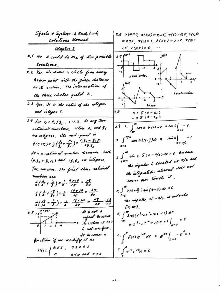 Signals and Systems Solutions | PDF