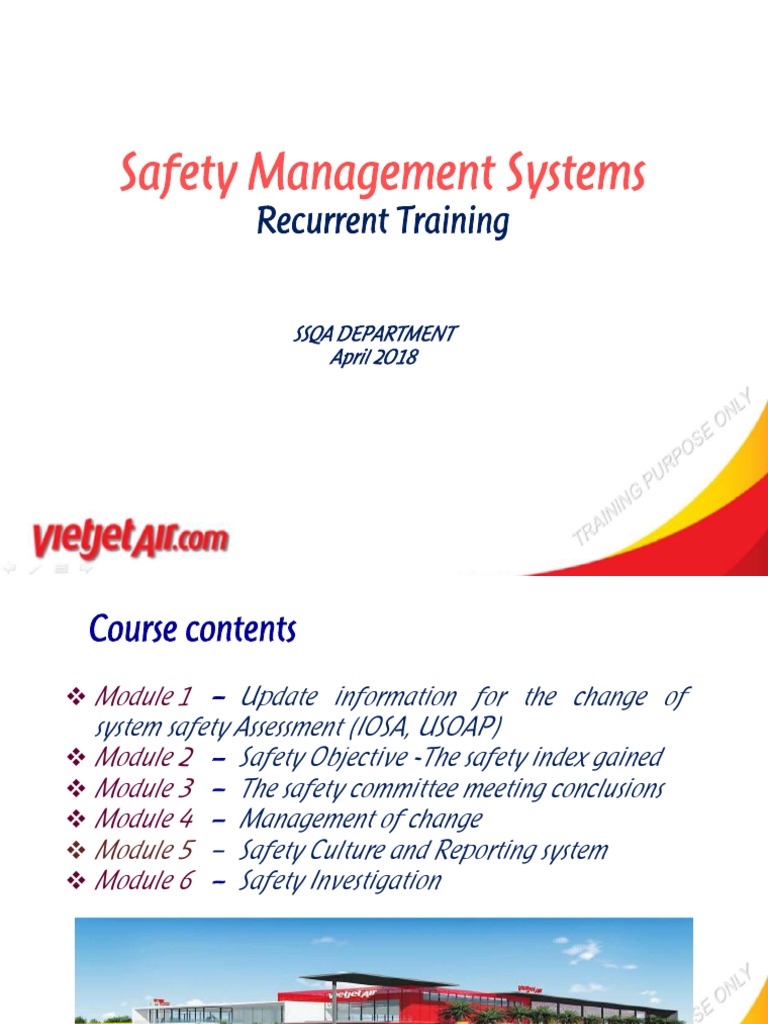 Safety Management Recurrent Training Update | PDF | Risk Assessment | Risk