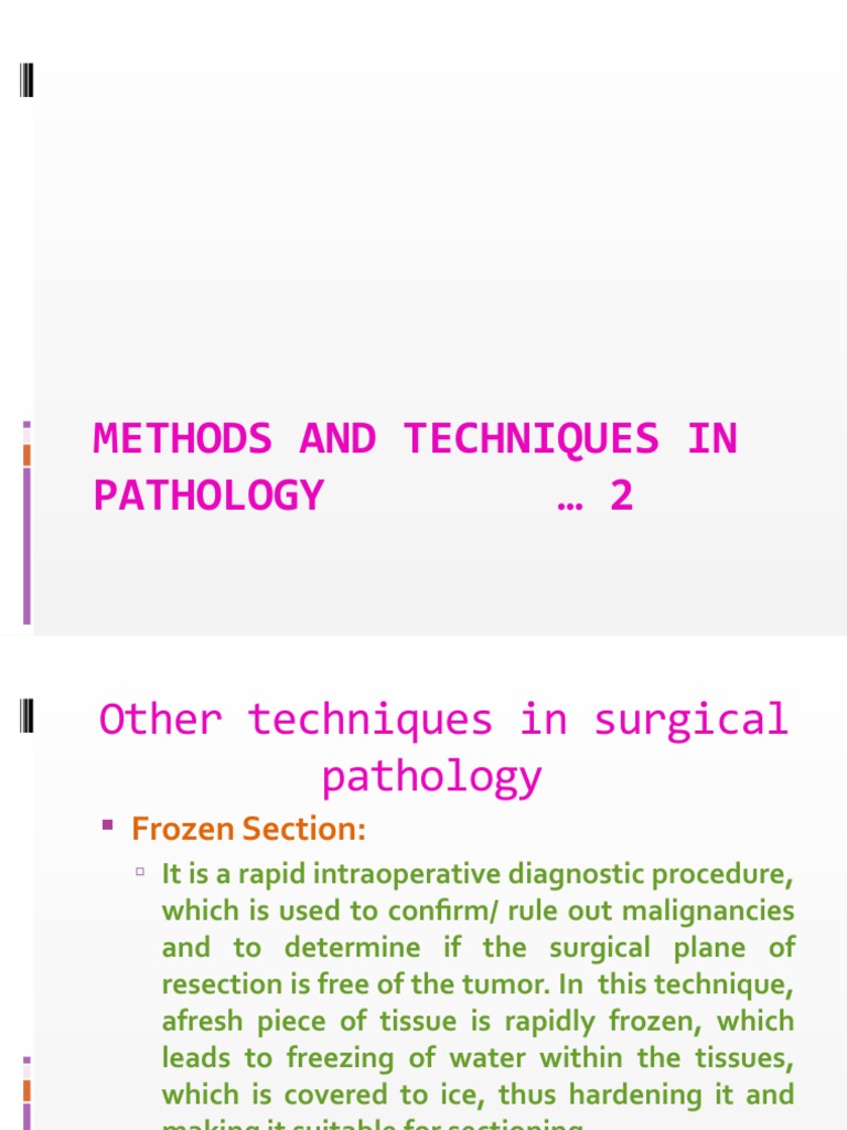 Frozen Section Techniques in Pathology | PDF | Immunohistochemistry ...