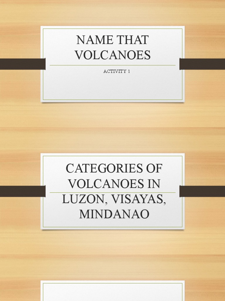 Name That Volcanoes: Activity 1 | PDF | Luzon | Mindanao
