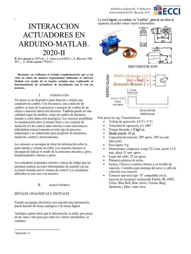 Informe Lab#3-Robotica | PDF | Arduino | Sensor