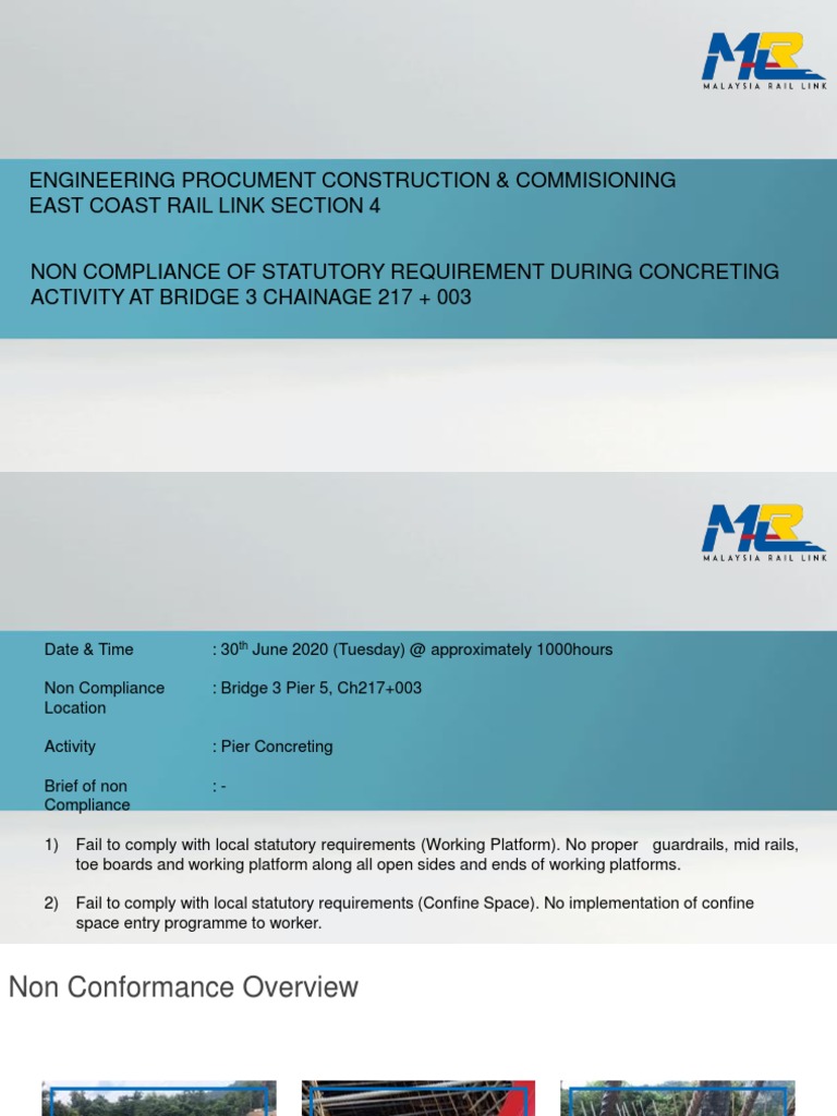 Description of NCR at Bridge 3 | PDF | Occupational Safety And Health ...