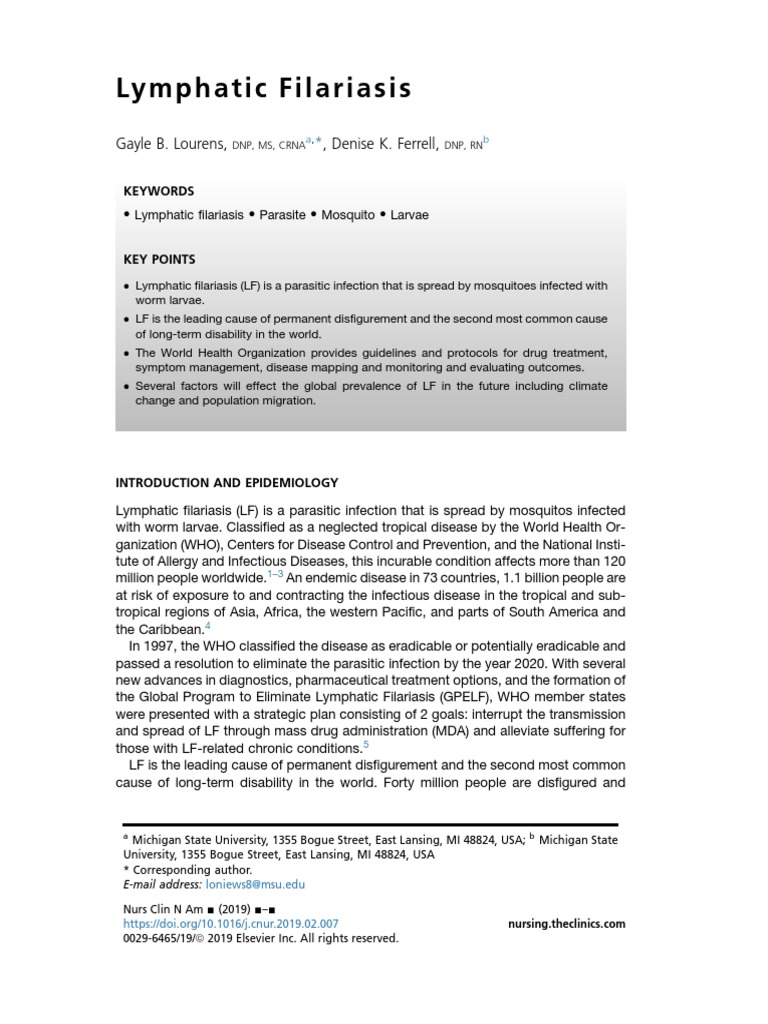 Lymphatic Filariasis PDF | PDF | T Helper Cell | Immune System