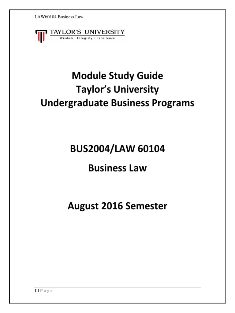 Business Law Study Guide PDF | PDF | Precedent | Mediation