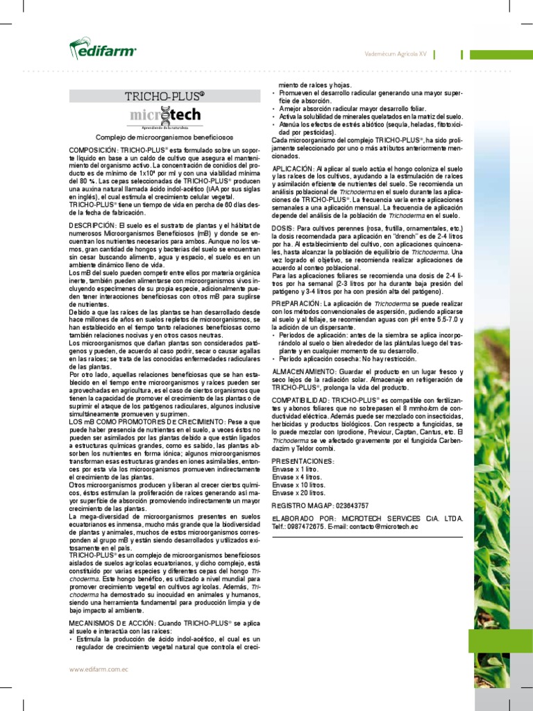 Tricho Plus-20181018-124957 | PDF | Microorganismo | Suelo