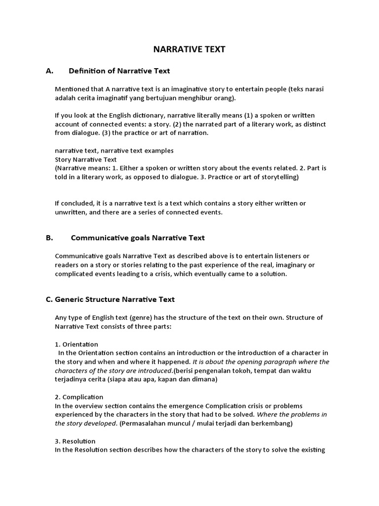 Definisi Dan Soal Narrative Text | PDF | Snow White | Narrative