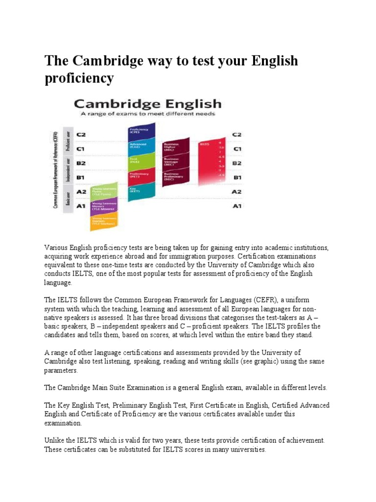 Cambridge English Proficiency Tests | PDF | International English ...