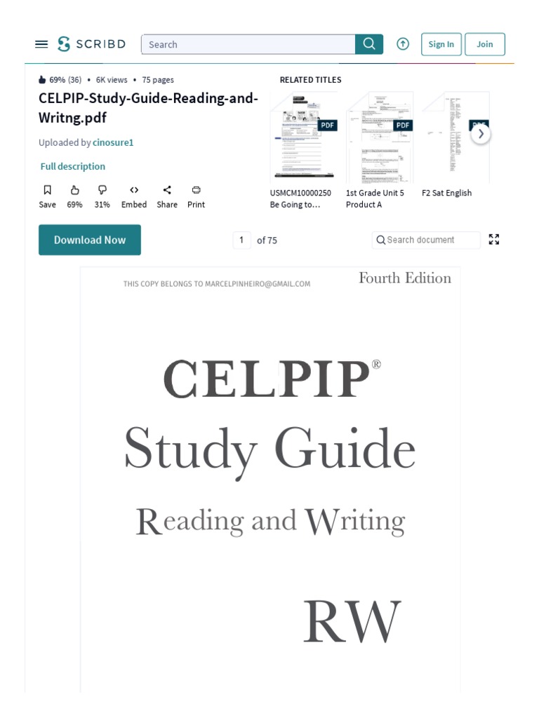 WWW Scribd Com Document 396583448 CELPIP Study Guide Reading and Writng ...