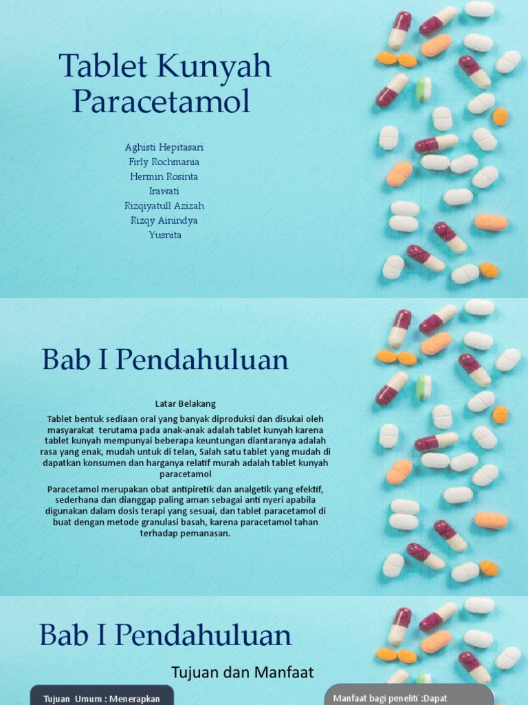 Tablet Kunyah Paracetamol PPT | PDF | Kesehatan Holistik