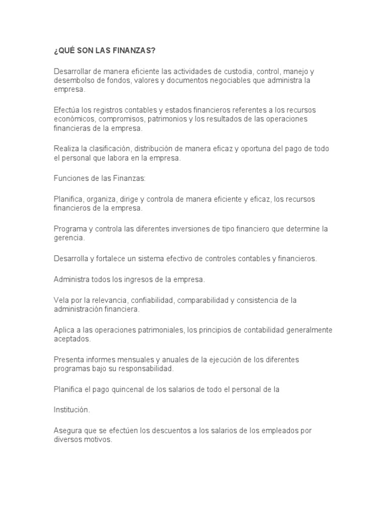 Qué Son Las Finanzas | PDF | Finanzas y dinero
