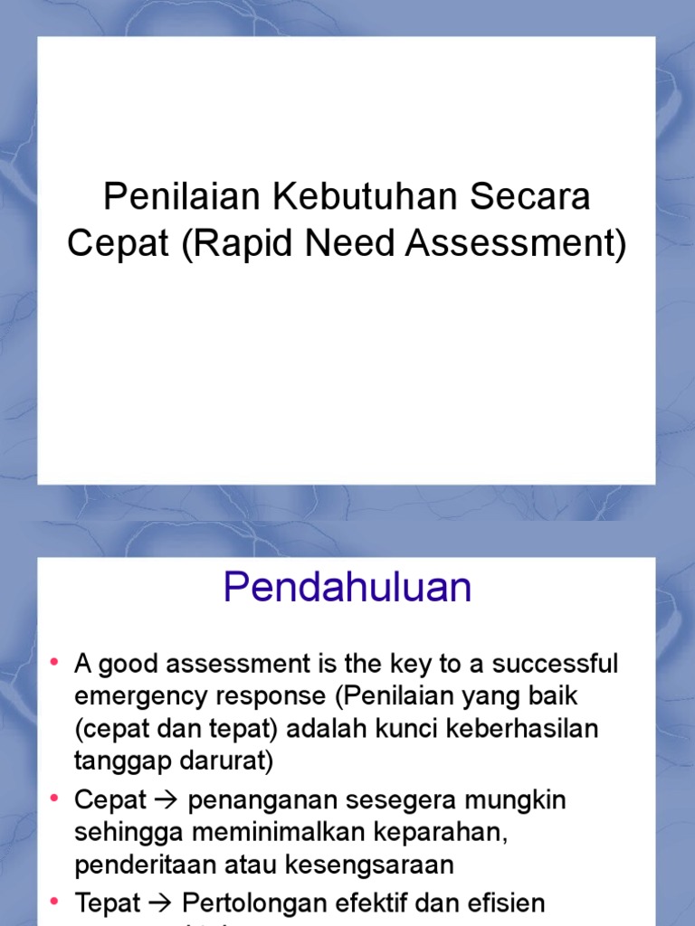 Rapid Need Assessment - UMJ1 | PDF