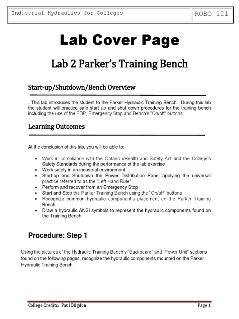 Industrial Hydraulics Lab Procedures | PDF | Valve | Pump