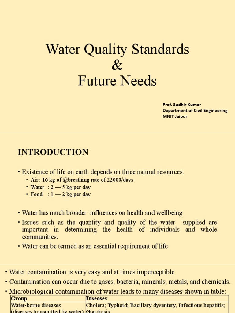 Water Quality Standards | PDF | Drinking Water | Risk Assessment
