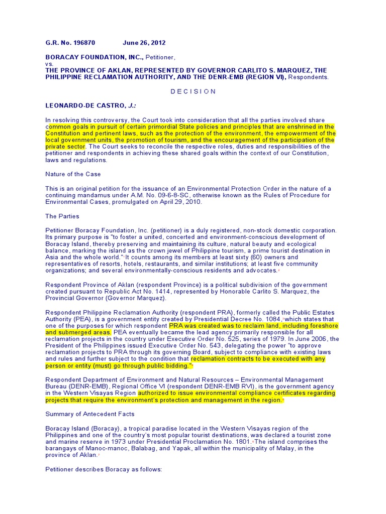 Boracay Environmental Dispute | PDF | Environmental Impact Assessment ...