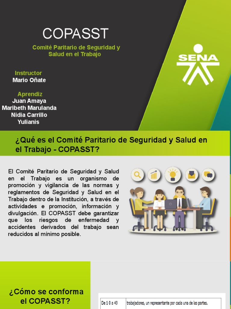 Funciones del COPASST en Seguridad Laboral | PDF | Gobierno | Médico de ...