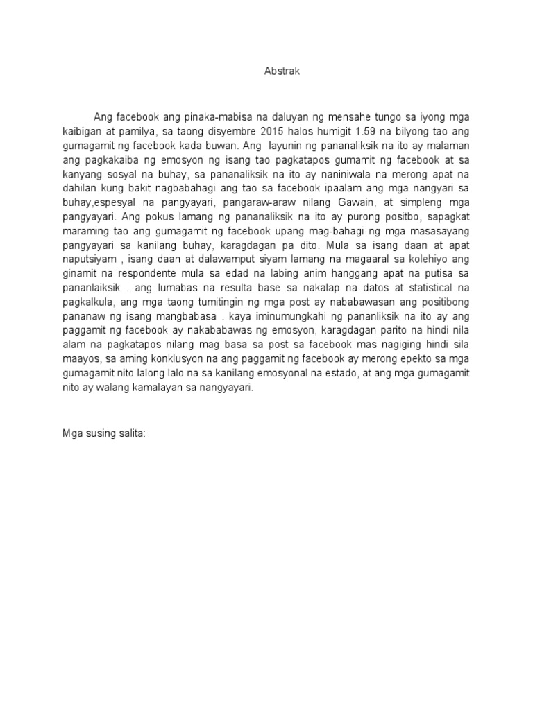 Halimbawa Ng Abstrak Gawain 1 Pagsusuri Sa Nilalaman Ng Abstrak
