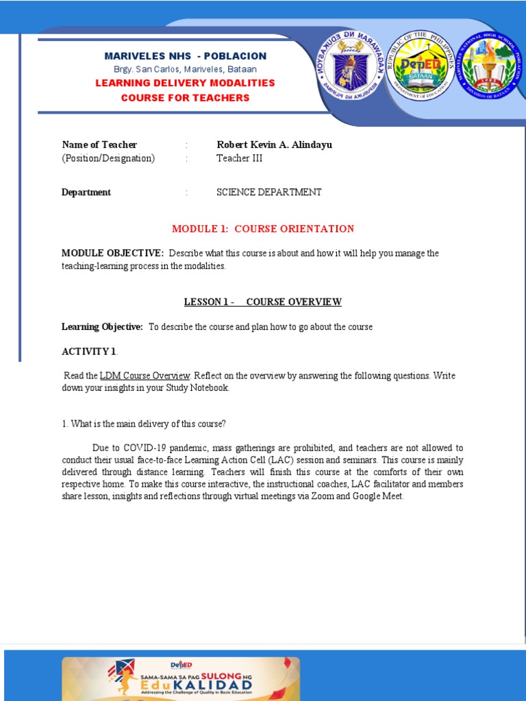 Organizing an Effective Learning Action Cell for Distance Learning: A ...