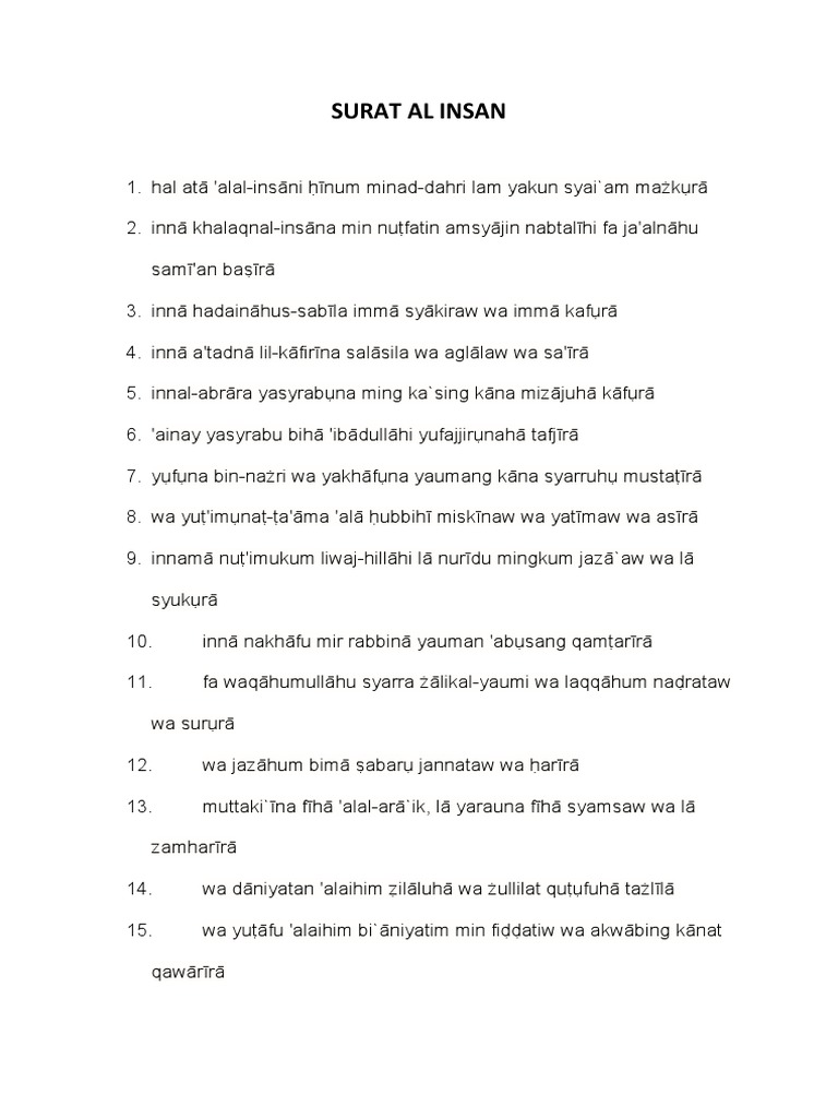 Surat Al Insan | PDF