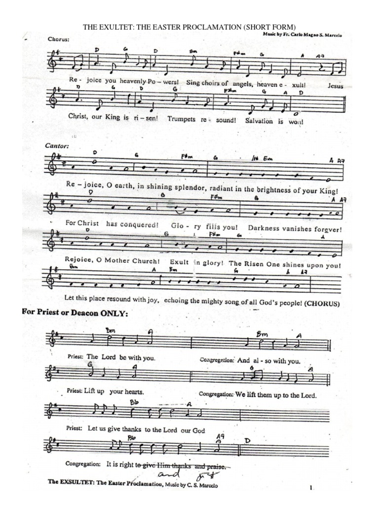 The Exultet Short Form | PDF