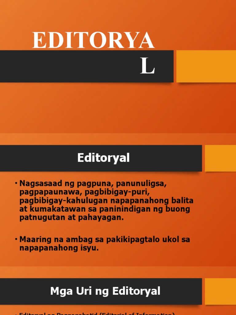 Filipino 3 Editoryal at Balita | PDF