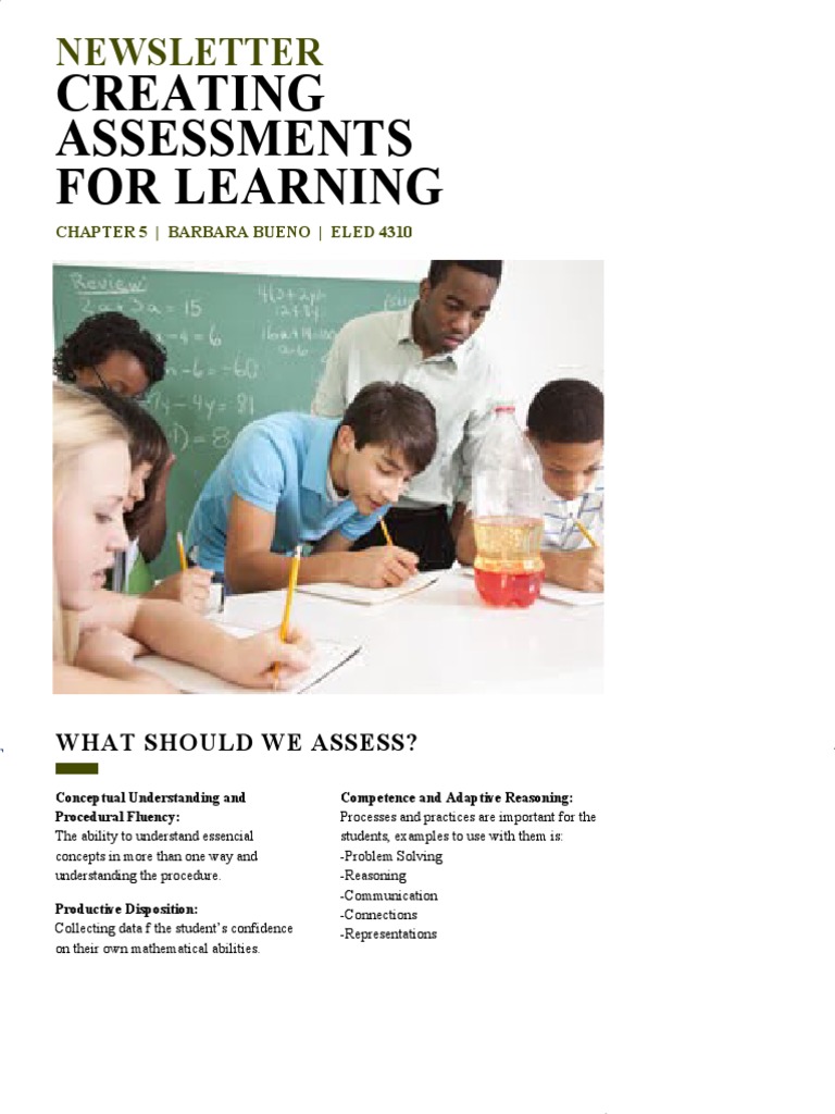 Newsletter | PDF | Educational Assessment | Teaching
