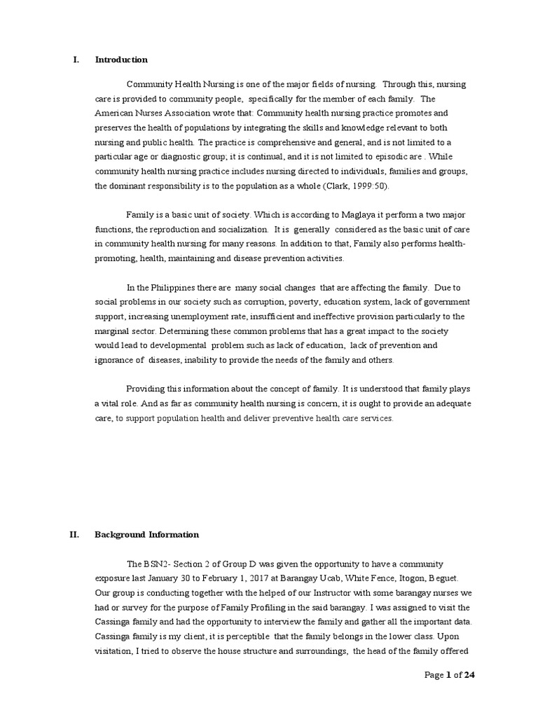Family Case Study | PDF | Nursing | Sanitation